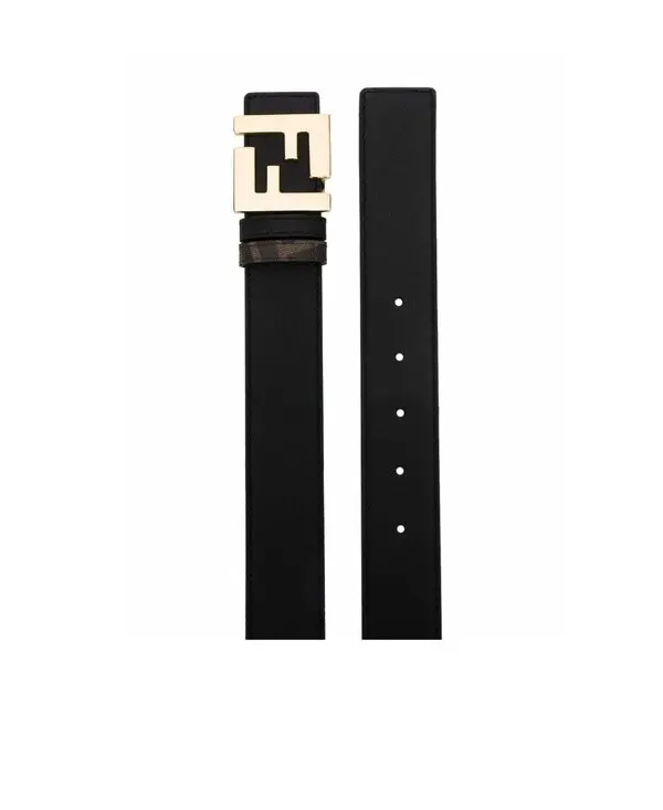 Fendi Ff Motif Reversible Buckle Belt - Black