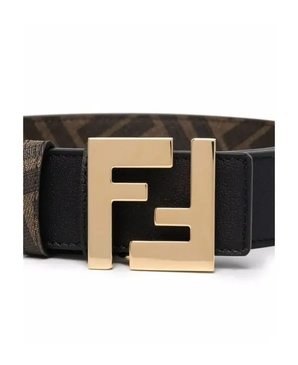 Fendi Ff Motif Reversible Buckle Belt - Black
