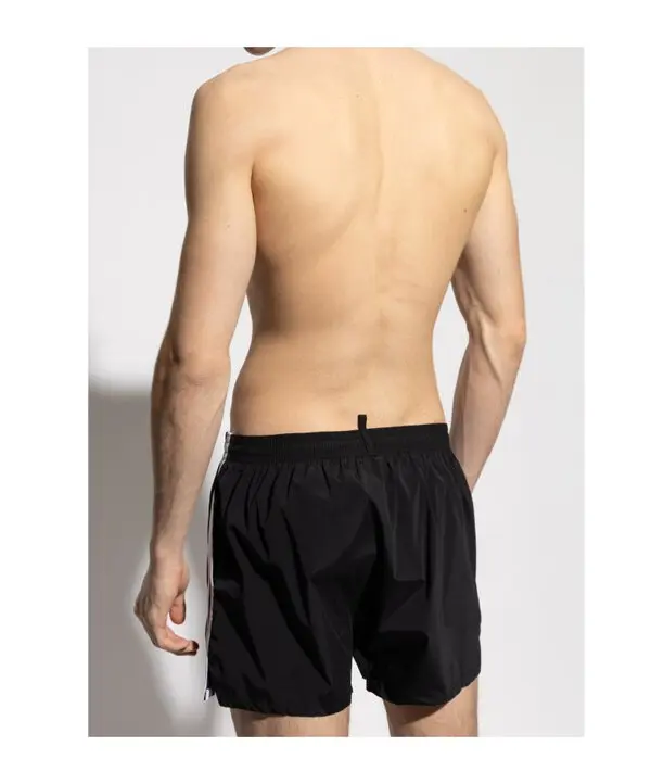 Dsquared2 Logo-embroidered Drawstring Swim Shorts - Black