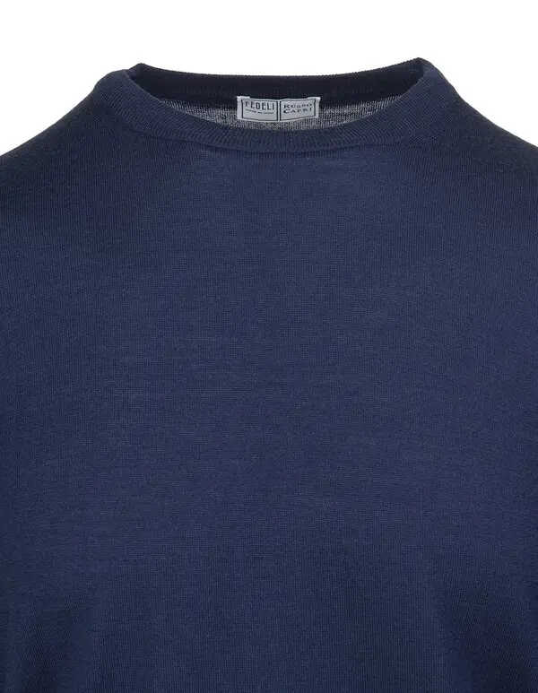 Fedeli Long-sleeved Sweater - Blue