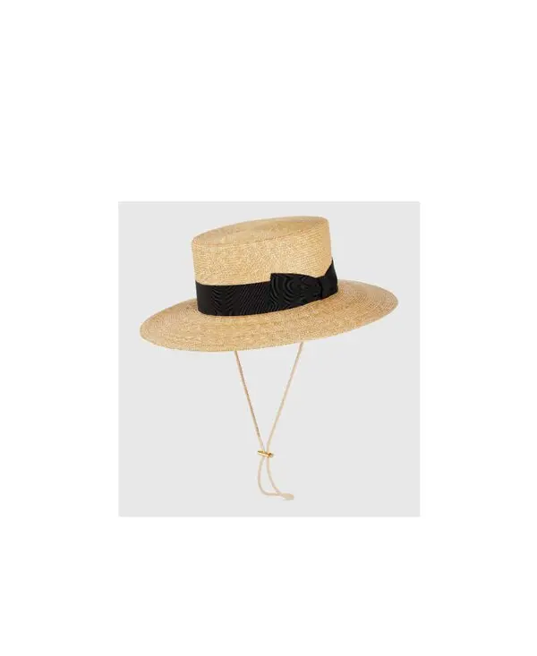 Gucci Woven Hat With Logo Ribbon Detail