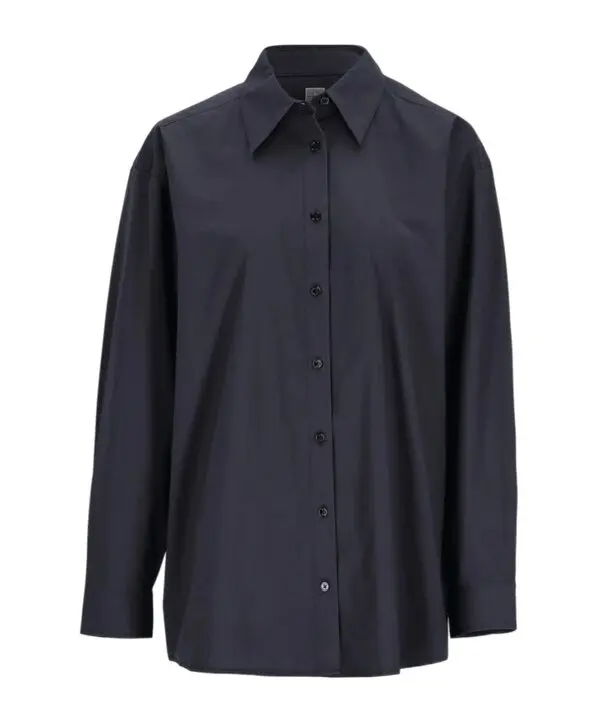 TOTEME Long Sleeve Tumbled Shirt - Black