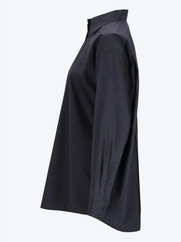 TOTEME Long Sleeve Tumbled Shirt - Black