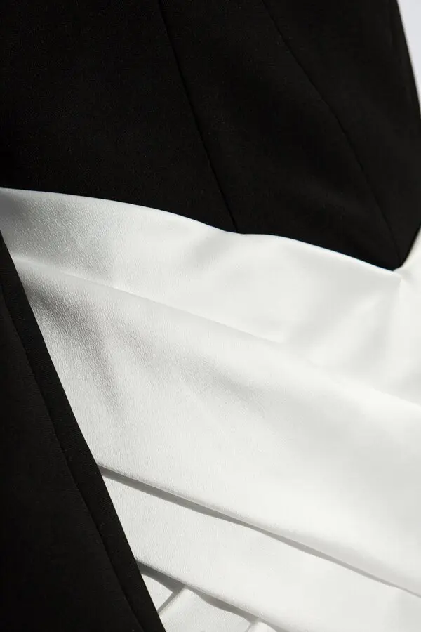 Balmain Two-tone Twisted Crepe Mini Dress