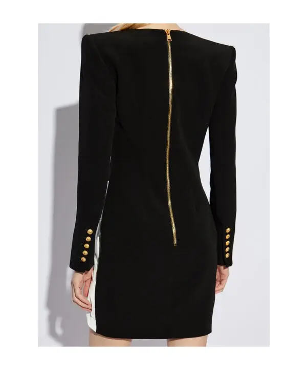 Balmain Two-tone Twisted Crepe Mini Dress
