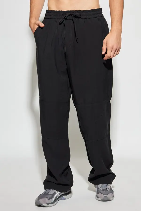 Iceberg Straight-leg Casual Pants With Drawstring Waistband - Black