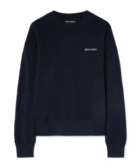 Palm Angels Logo Detailed Crewneck Sweatshirt - Black