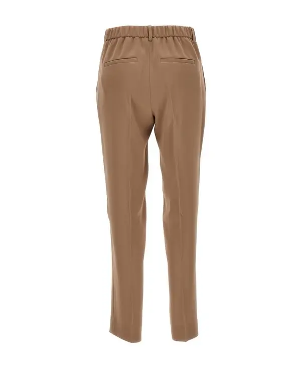 Alberto Biani Pleated Cropped Trousers - Brown