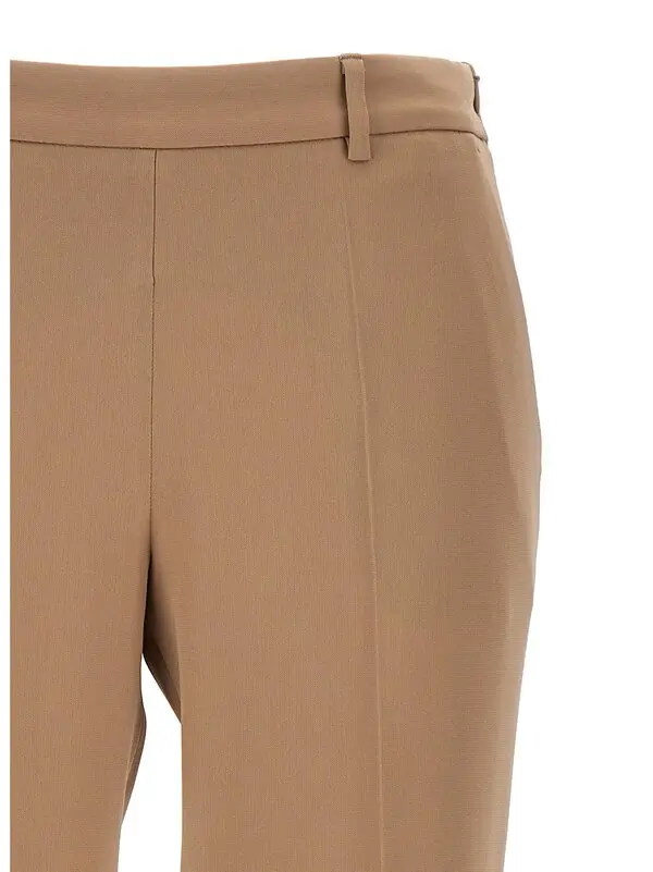 Alberto Biani Pleated Cropped Trousers - Brown