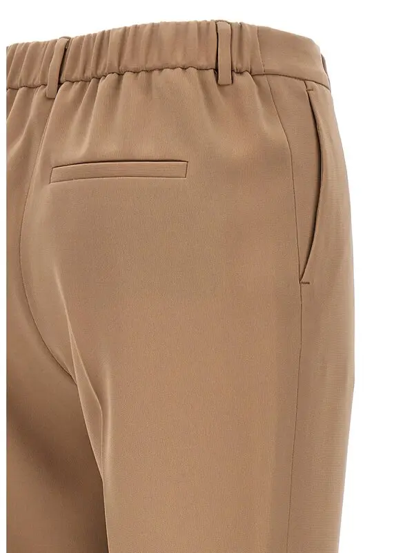 Alberto Biani Pleated Cropped Trousers - Brown