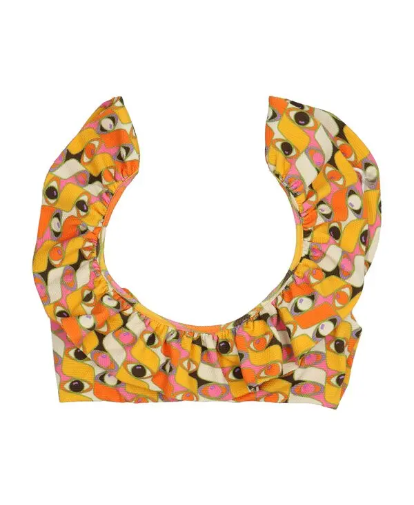 La DoubleJ Ruffled Bikini Top - Multicolor