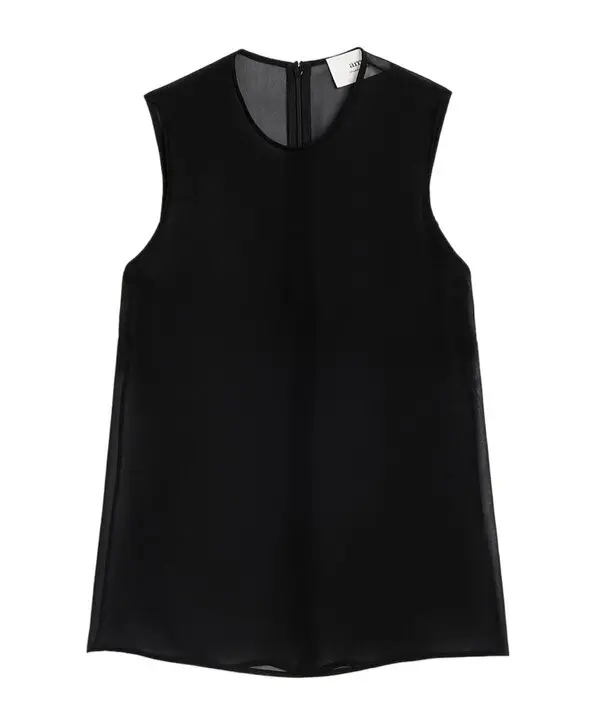 Ami Sleeveless Sheer Top - Black