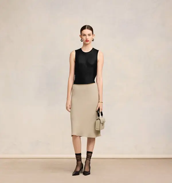 AMI Paris Sleeveless Sheer Top - Black