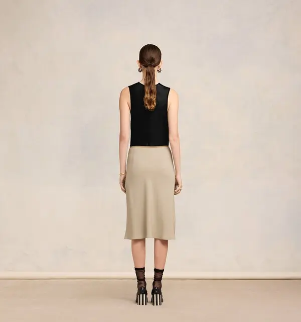 AMI Paris Sleeveless Sheer Top - Black