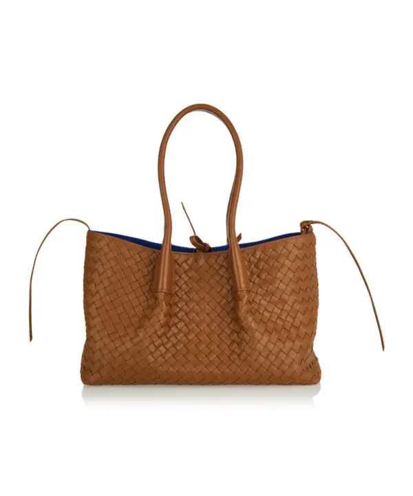 Bottega Veneta Pinacoteca Reversible Tote Bag - Amber / Blue Royal
