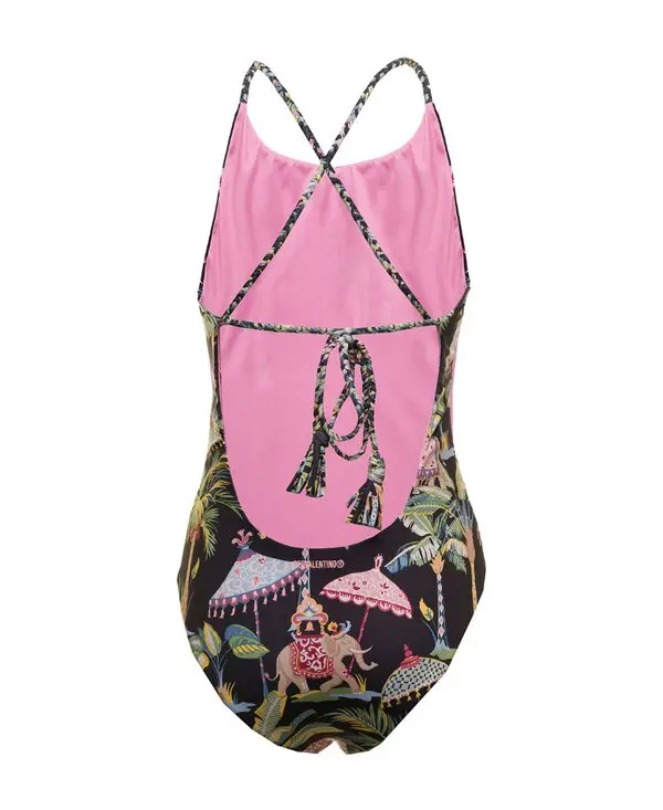 Red Valentino Flora And Fauna Print One-piece Swimsuit