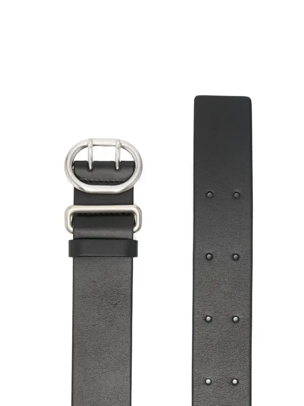 JIL SANDER Round Buckle Leather Belt