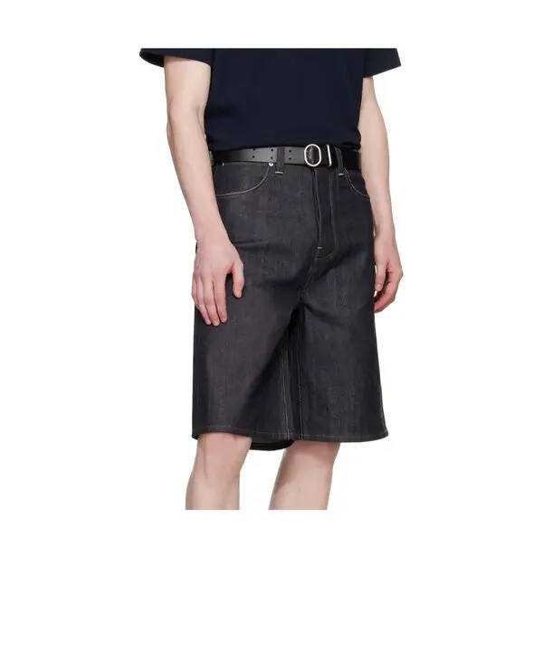JIL SANDER Round Buckle Leather Belt