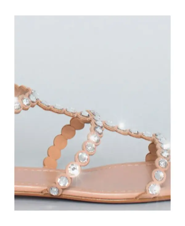AQUAZZURA Tequila Embellished Sandals - Nude
