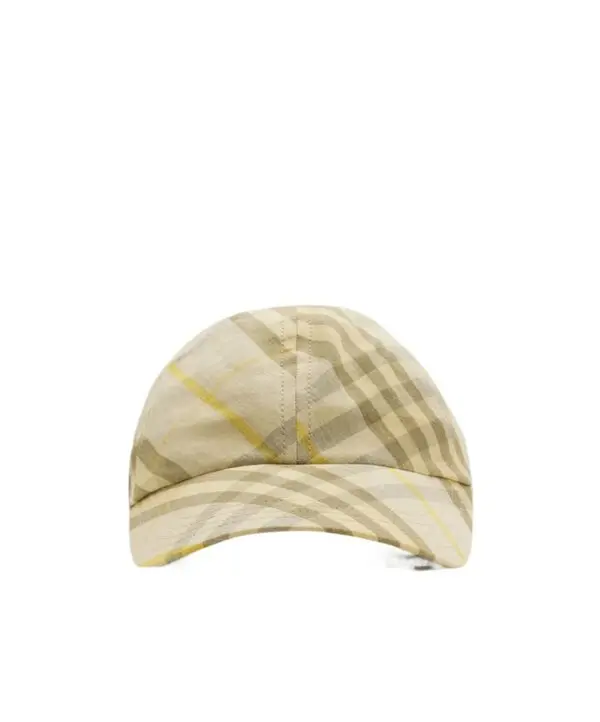 Burberry Check Printed Baseball Cap - Nude