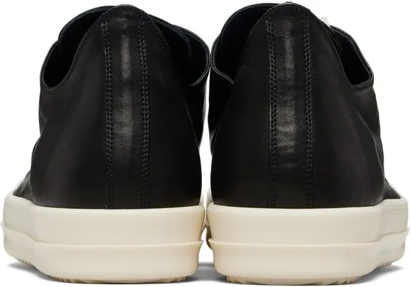 Rick Owens Lace-up Low-top Sneakers - Black/off-white/off-white