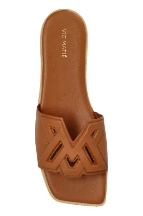 VIC MATIE Logo Debossed Open Toe Sandals