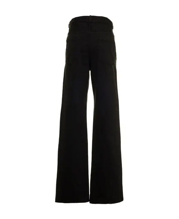 ANN DEMEULEMEESTER Wide-leg Cotton Jeans - Black