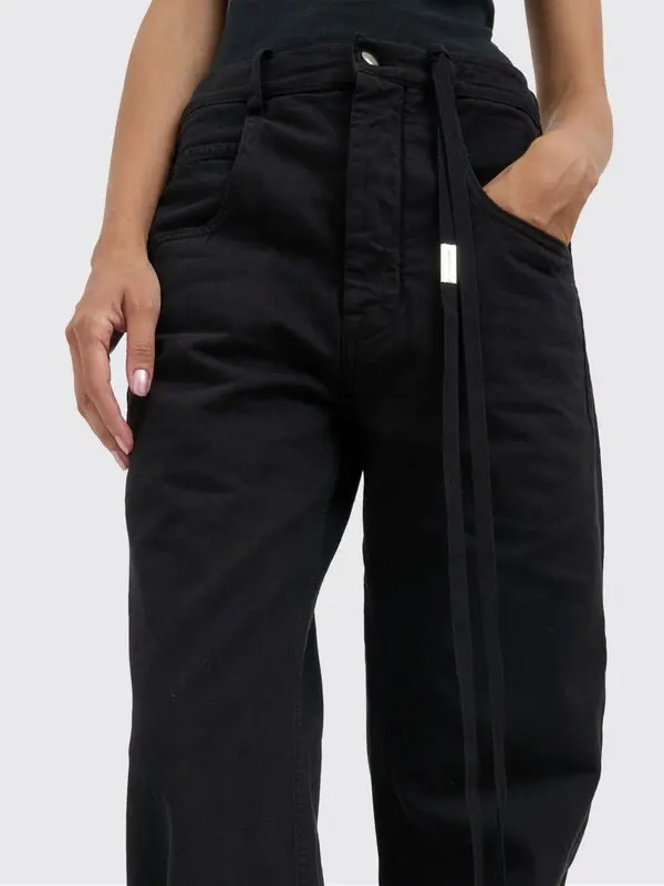 ANN DEMEULEMEESTER Wide-leg Cotton Jeans - Black