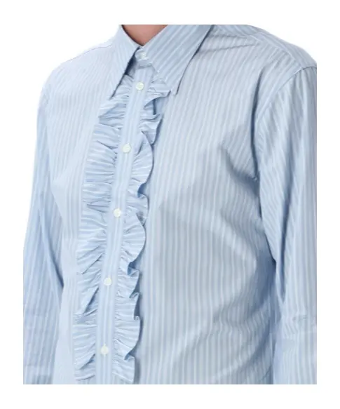 Ami Ruffled Stripe Shirt