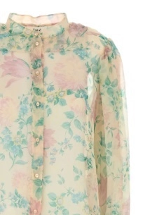 Chloé Allover Floral Print Puff-sleeved Blouse