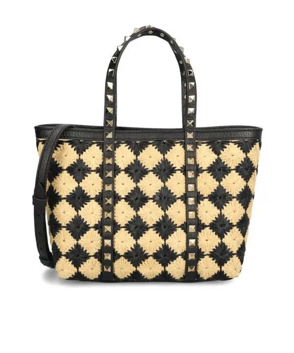 Valentino Garavani Rockstud All-over Patterned Shoulder Bag - Black
