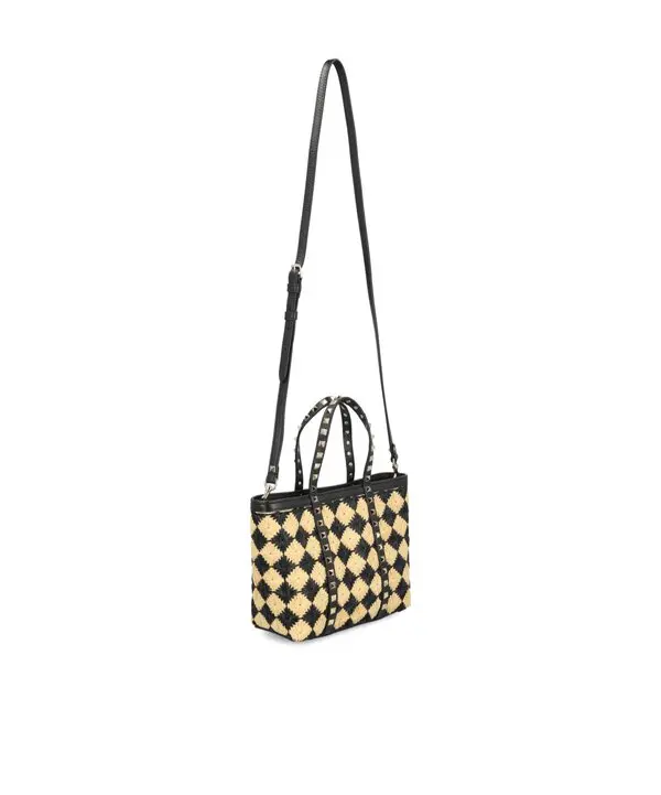 Valentino Garavani Rockstud All-over Patterned Shoulder Bag - Black