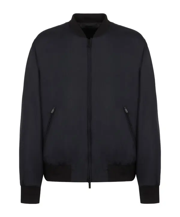 Giorgio Armani Logo Embroidered Zip-up Jacket