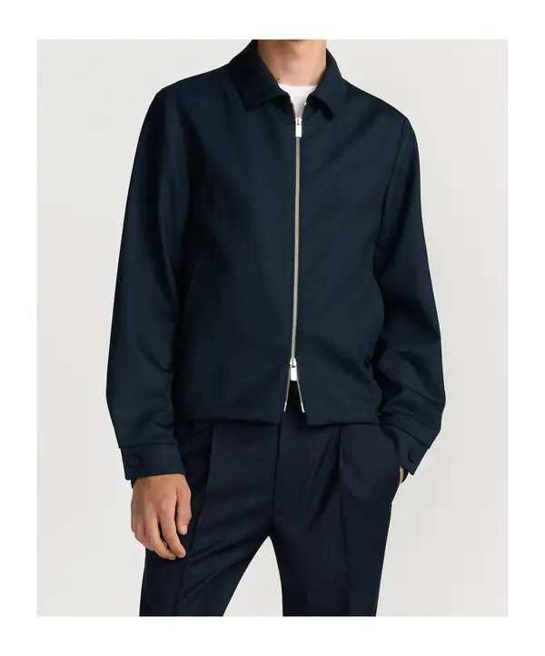 Dior Zip-front Jacket With Cd Logo - Navy Blue