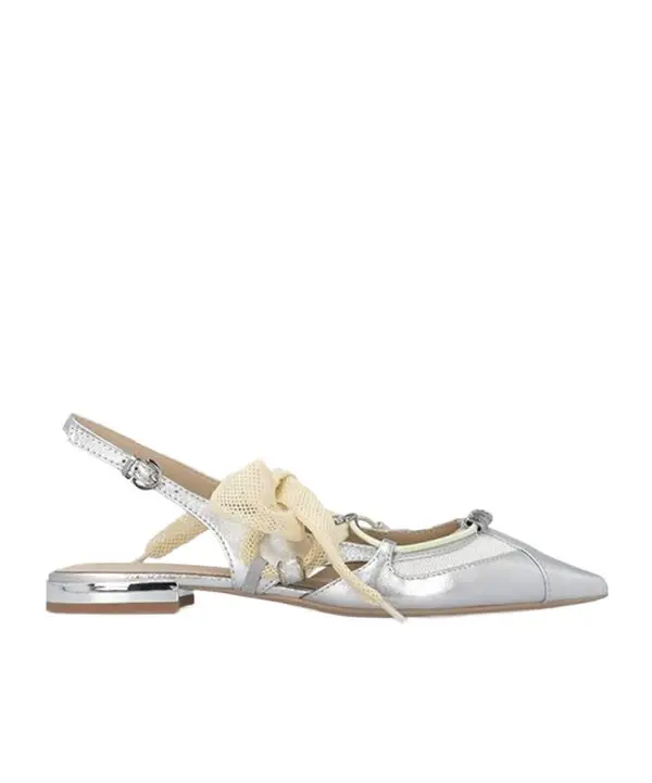 Pinko Gianira Slingback Pointed Toe Sandals - Nude