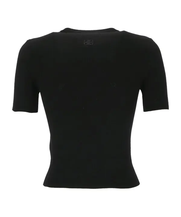Balenciaga Bb Pattern Hole Knitted Crewneck Top