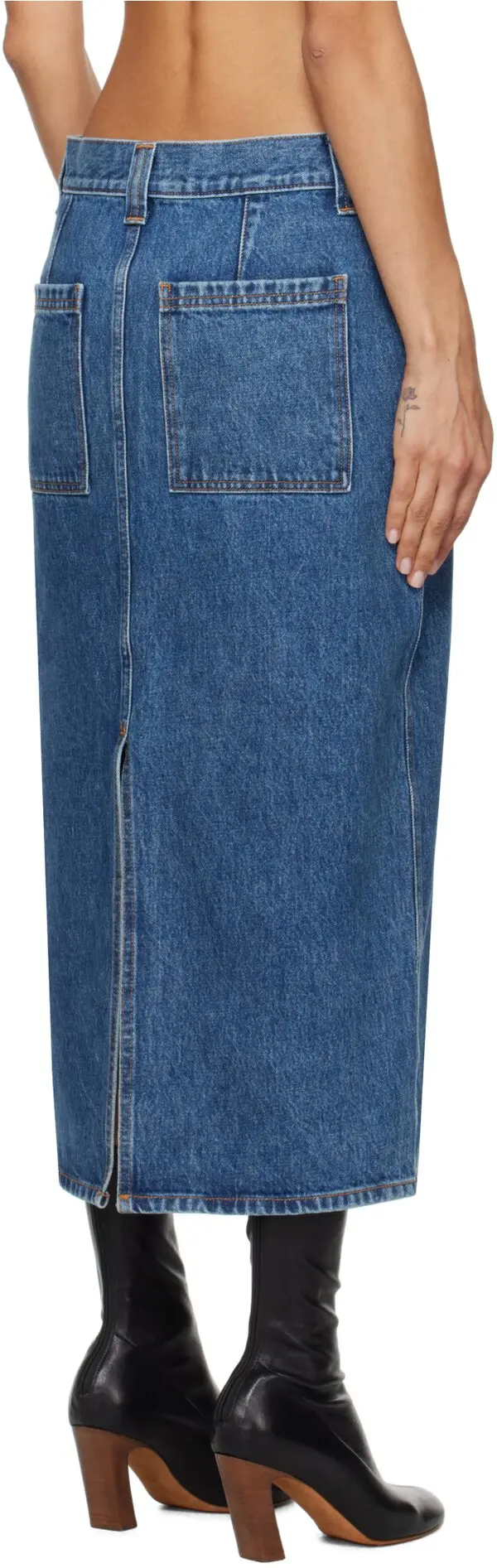 Khaite Genevieve Denim Skirt
