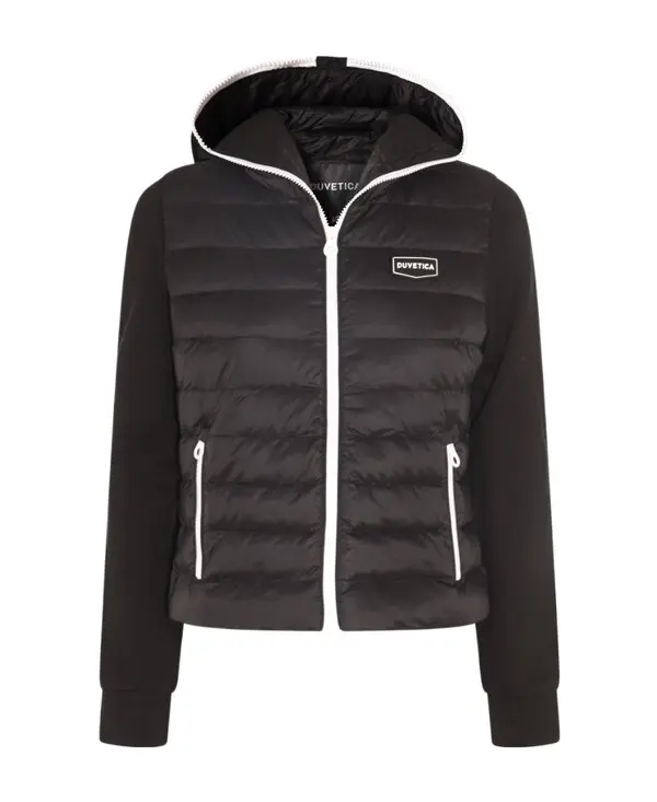 Duvetica Emblem Cotton Suit With Hoodie And Zipper Pockets - Black