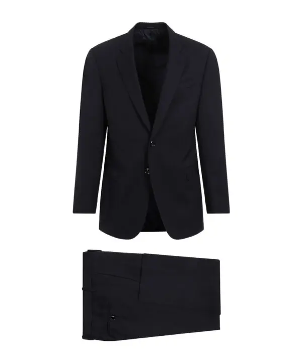 Giorgio Armani Single-breasted Virgin-wool Suit - Black