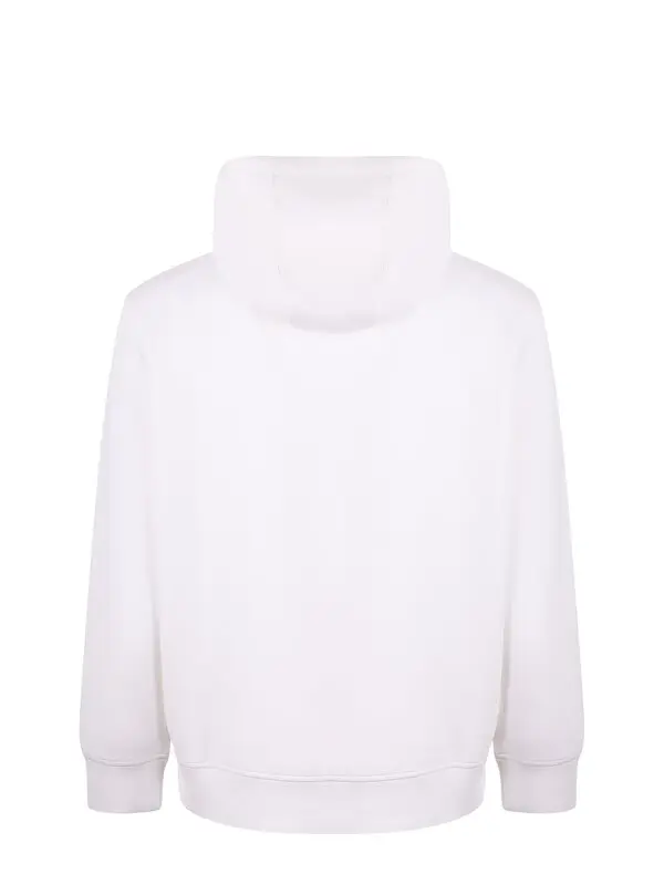 Emporio Armani Logo Patch Drawstring Hoodie - White