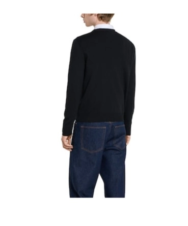 Gucci Black And White Stripe Intarsia Knit Sweater