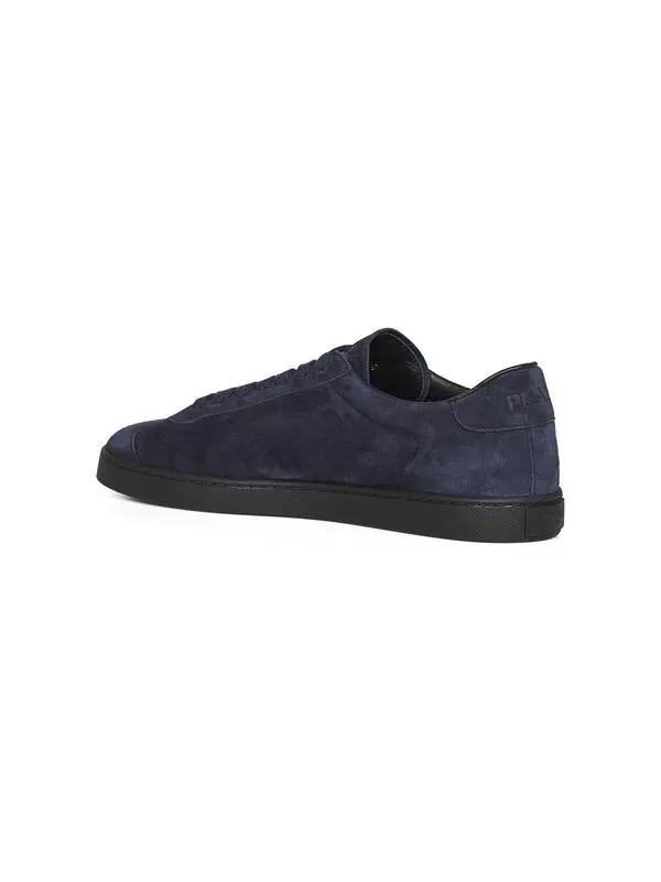 Prada Triangle Logo Lace-up Sneakers - Blue