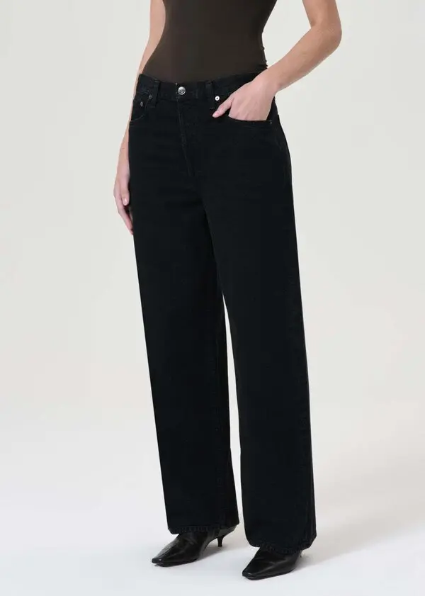 AGOLDE Slung Jeans Dark Wash Wide Leg