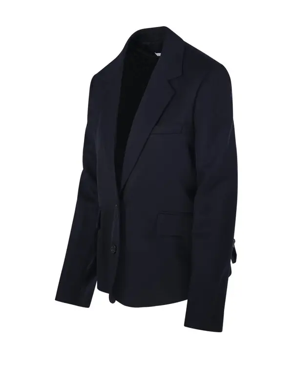 Loewe Single-breasted Tailored Jacket With Notched Lapels And Vented Cuffs - Navy Blue