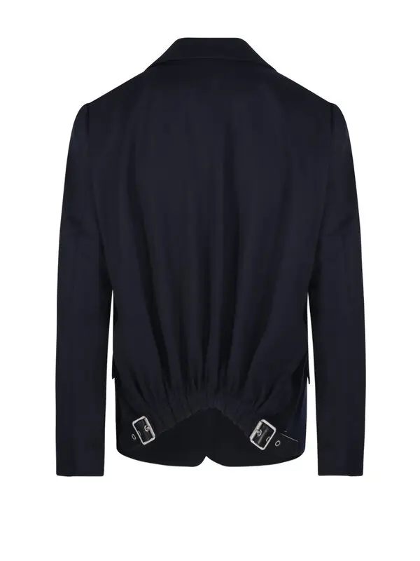 Loewe Single-breasted Tailored Jacket With Notched Lapels And Vented Cuffs - Navy Blue