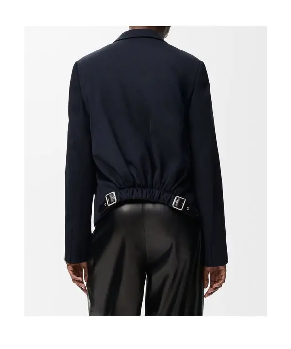Loewe Single-breasted Tailored Jacket With Notched Lapels And Vented Cuffs - Navy Blue