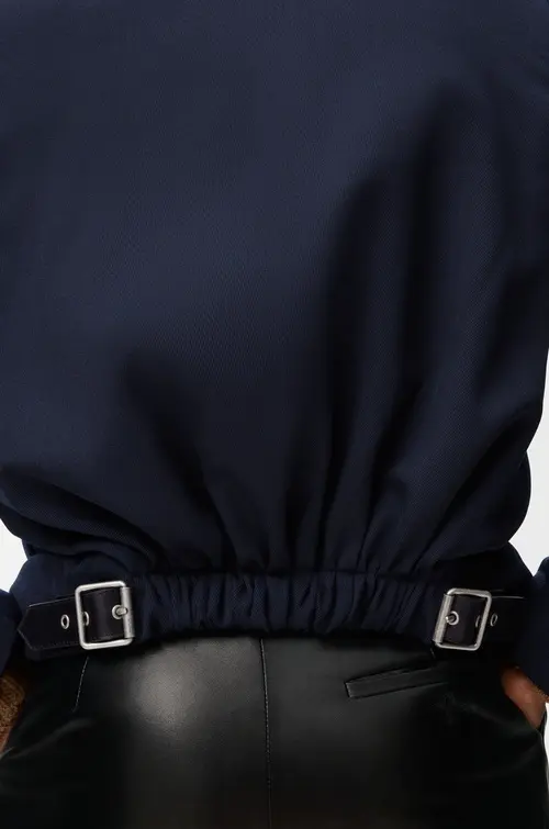 Loewe Single-breasted Tailored Jacket With Notched Lapels And Vented Cuffs - Navy Blue