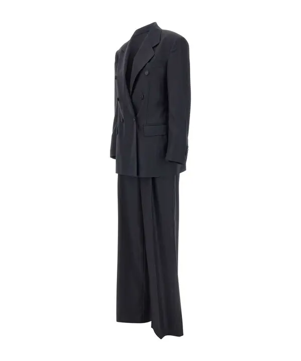Tagliatore Pinstripe Double-breasted Suit - Black