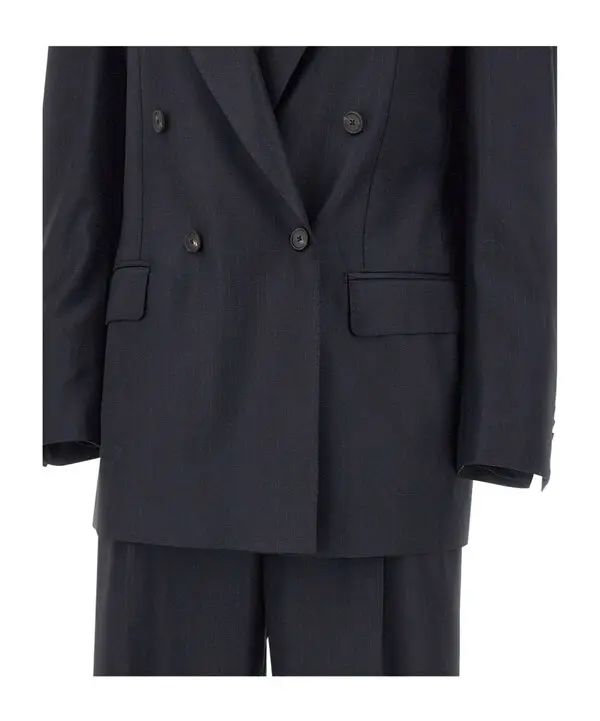 Tagliatore Pinstripe Double-breasted Suit - Black