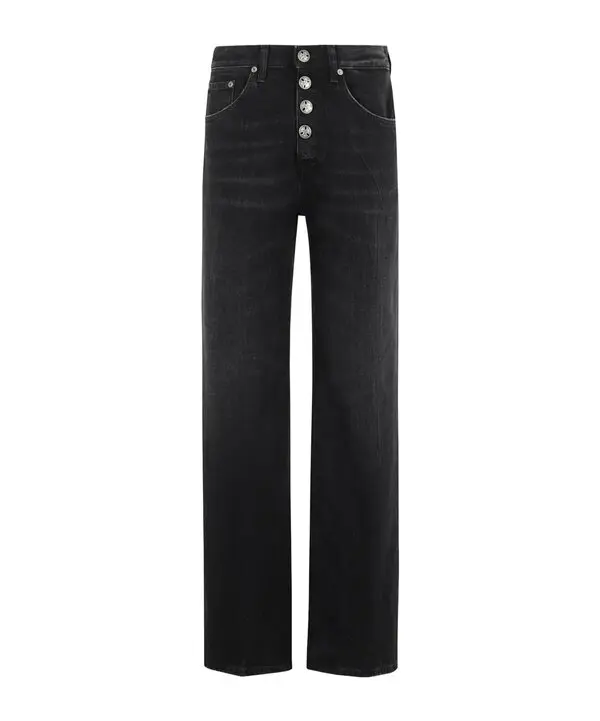 DONDUP Wide-leg Buttoned Jeans - Black